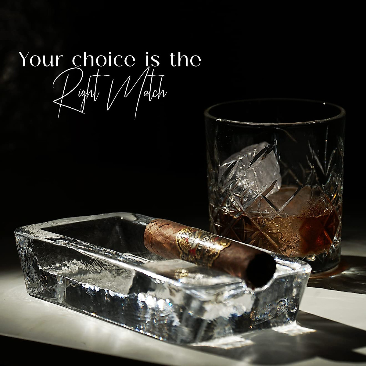 The Buybox Cigar Ashtray Big Ashtrays for Cigarettes Outdoors Large Heavy Glass for Patio/Outdoors/Cigars Ash Tray Large Giant Luxury Premium Cigarette Ashtrays for Outdoor Party Restaurant & Pool