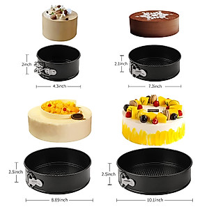 CGGYYZ Nonstick Springform Pan Set of 4, 4" 7" 9" 10" Cheesecake Pans Removable Bottom Set, Round Cake Pans Sets for Baking Leakproof Cake mold for Baking Enthusiast