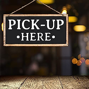 ATX CUSTOM SIGNS - Order Here and Pick Up Here Signs 2 Pack Black and White