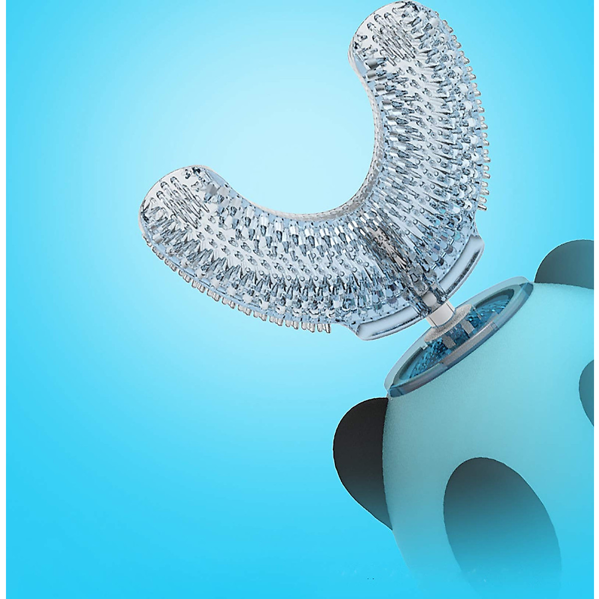 FITHOOD Automatic Toothbrush Kids Electric Toothbrush with Ultrasonic U-Shaped Automatic Toothbrush IPX7 Waterproof 4 Clearing Modes(Blue) (1-7Years)