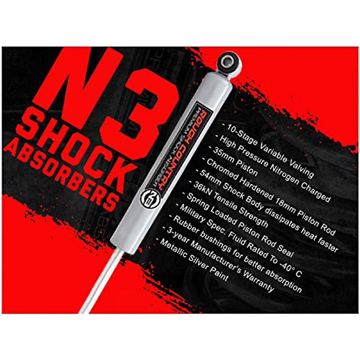 Rough Country N3 Front and Rear Shock Set for 97-06 Jeep TJ | 3.5-6" - 4SCJTJ45