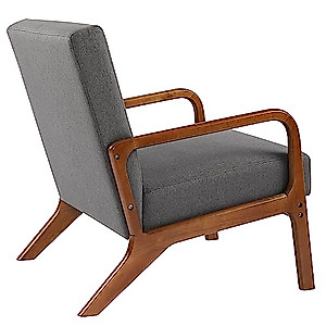 thksbought Accent Chair Armchair with Wood Modern Chair Lounge Side Chair Fabric Single Sofa for Living Room Bedroom Chair(1,Gray)