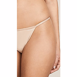 Calvin Klein Women's Sleek Model Thong Panty, Bare, Small