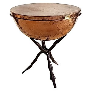 Passage FP-23-HC-CS Fire Pit & Collapsible Stand, Hammered Copper