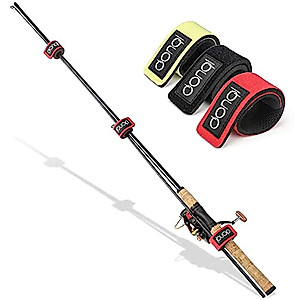 DONQL Fishing Belt Fishing Rod Ties Stretchy Rod Straps Fishing Rod Belt Holders for Casting Rods (3Colors,6Pcs) (3 Colors)