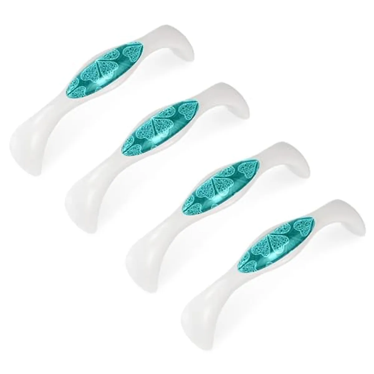 Pull Handle Fence Handle Long Cabinet Handles for Interior, Closet, Drawer, Outdoor, Garage, Abstract Clovers Pattern