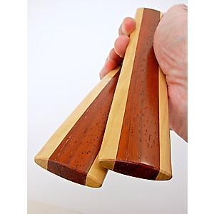 Pea Patch Minstrel-style Laminated "Duo-tone" Boxwood-Padauk Bones, wide