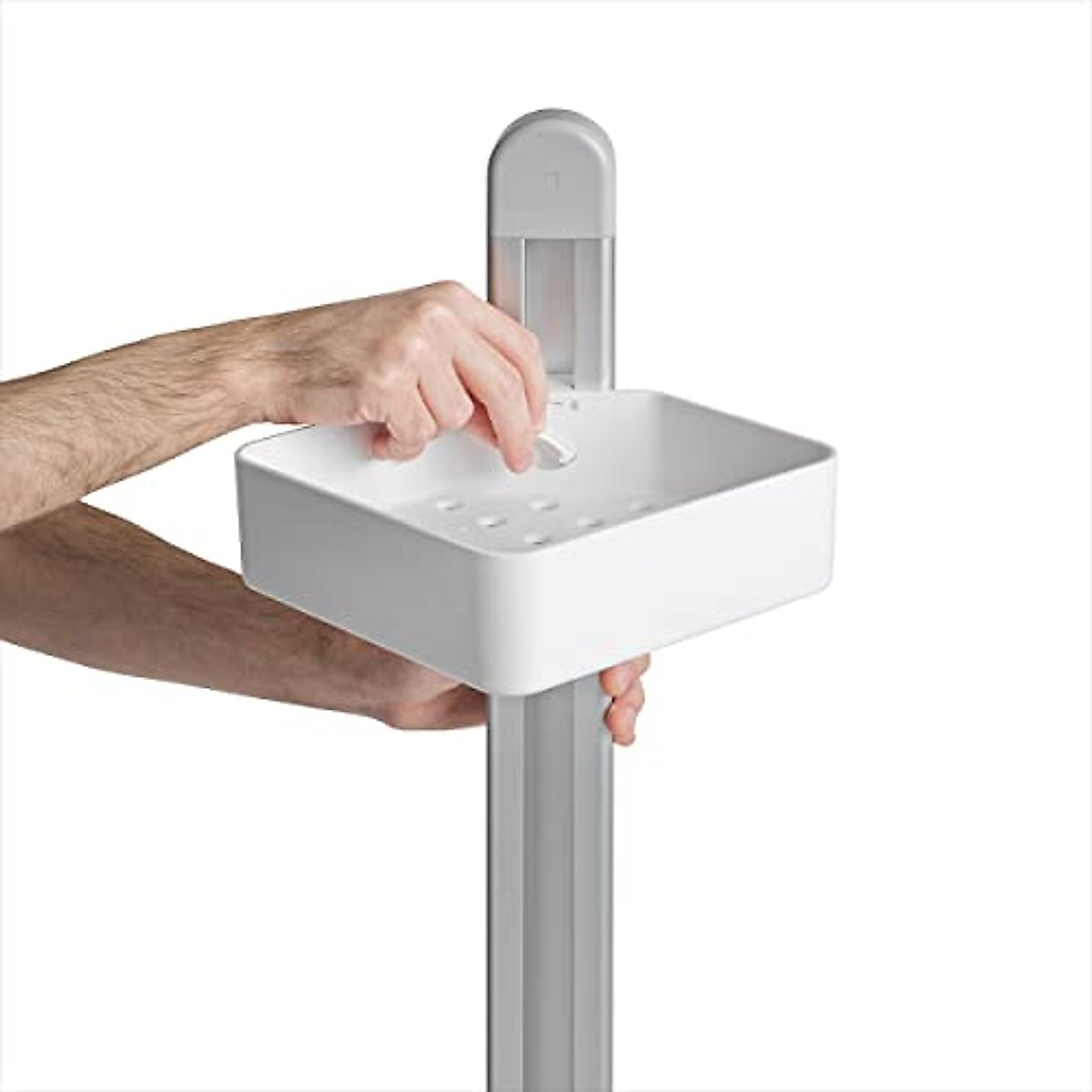 Sharper Image The SpaStudio Nook, Modular Corner Shower Caddy, Adjustable 3 Tier Design with Customizable Fit and Storage