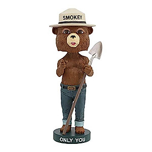 Royal Bobbles Smokey Bear Bobblehead, Premium Polyresin Lifelike Figure, Unique Serial Number, Exquisite Detail