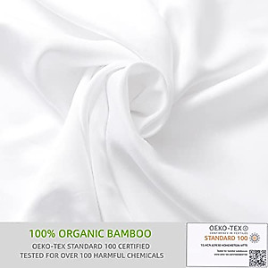 HBHLFZ Luxury Soft 100% Crib Bamboo Sheets for Baby Boys Girls -Baby Crib Sheet Neutral for Standard Crib Mattress & Toddler Bed Mattress, Soft and Safe Deep Pocket Fitted Sheet, White