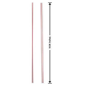 Plastic Drinking Red & White Straws - Extra Long Striped, Individually Wrapped Straw 10 inches long, BPA Free, Restaurant Grade,200 Pack Disposable Straws