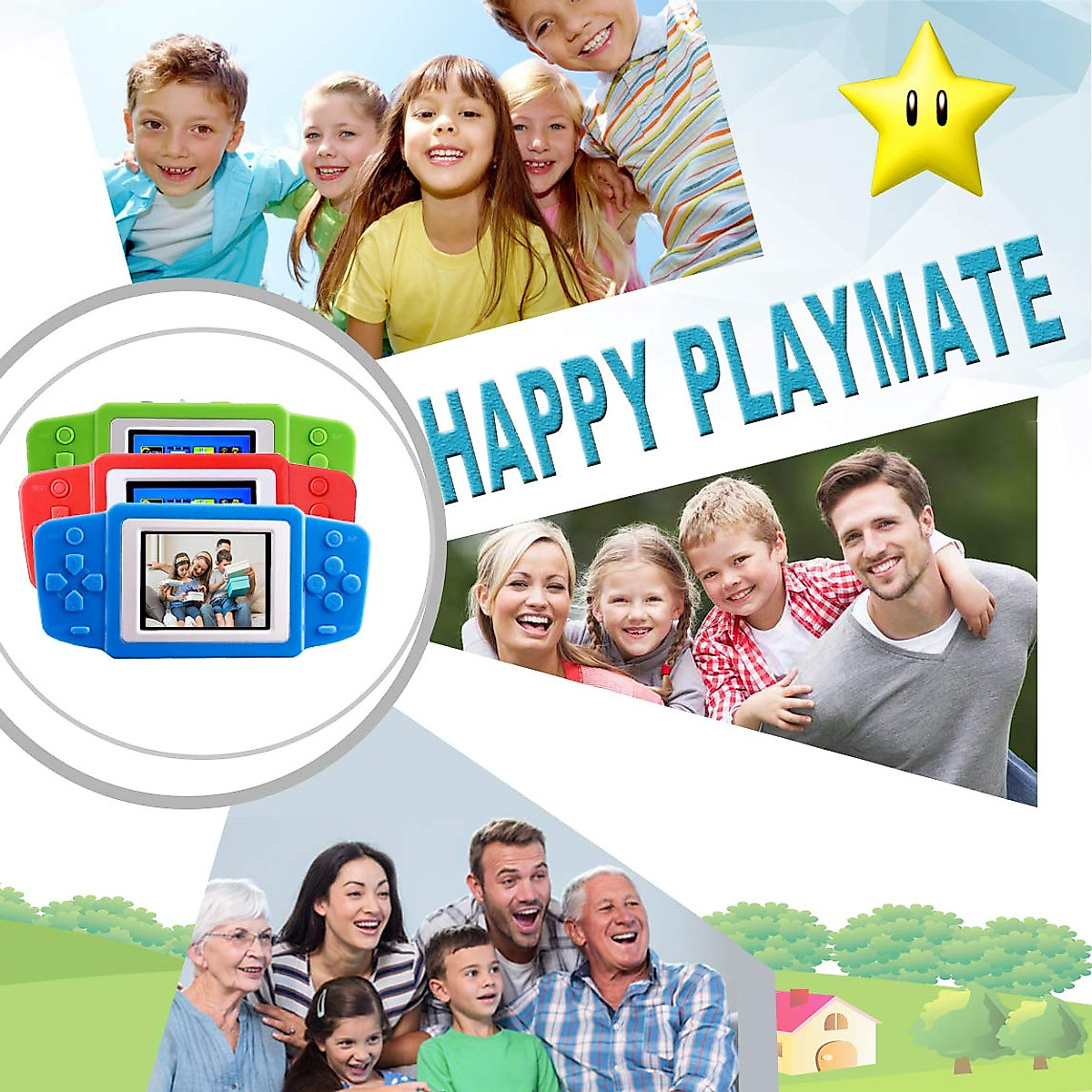 Beico Handheld Games for Kids Built in 218 Classic Retro Video Games 2.5" Screen Portable Arcade Gaming Player System for Boys Girls Birthday (Red)