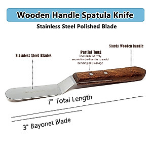 A2Z Scilab Brand Engineering Classic Offset Caulk Tooling Spatula, Stainless Steel (3 Inch Long Offset Blade)