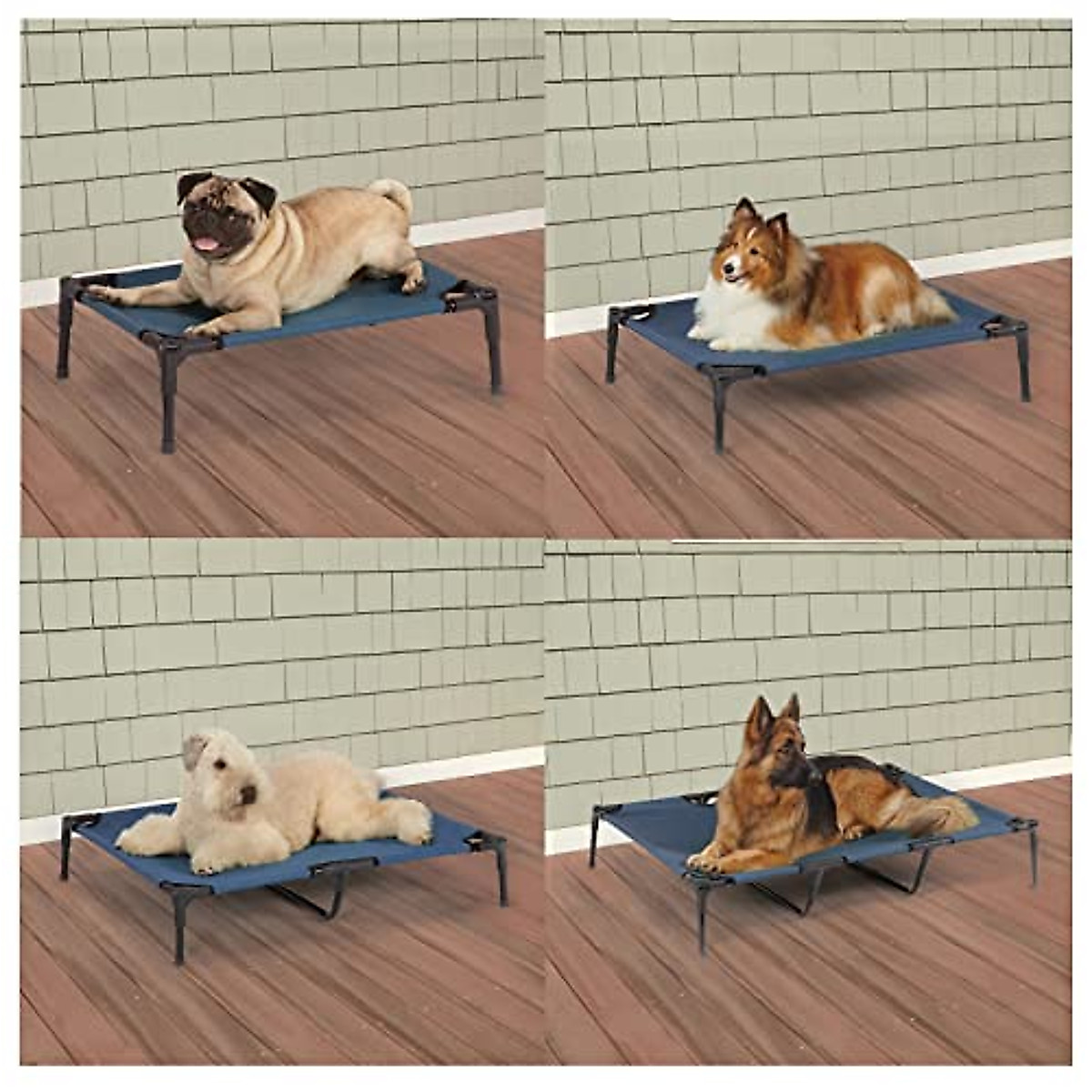 MPP Dog Beds Blue Chew Resistant Elevated Pet Cots Cold and Heat Protection Choose from 4 Sizes (Small)