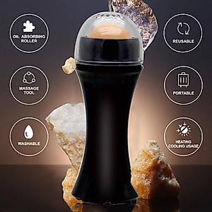 Nobb! Oil-Absorbing Volcanic Face Roller,Reusable Portable Oily Skin Control Roller,Facial Skincare Tool