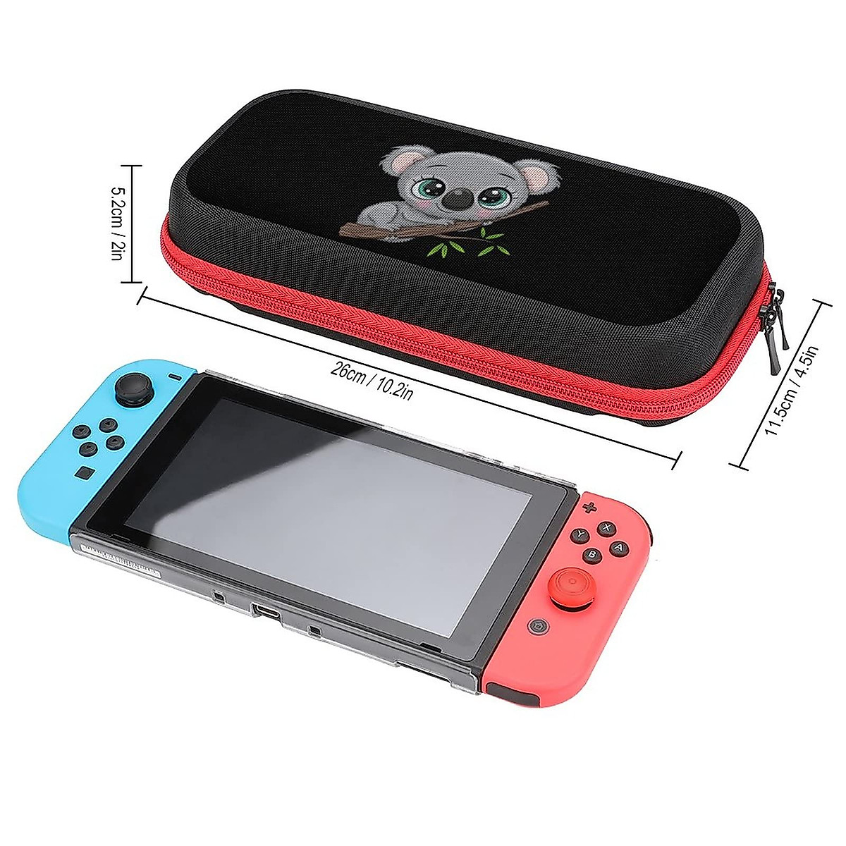 Cute Koala Switch Carrying Case Protective Hard Shell Portable Travel Pouch with 20 Game Cartridge