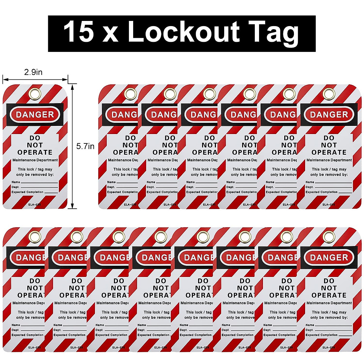Lockout Tagout Kit Electrical Loto - Group Lockout Hasps, Lockout Tags, Safety Padlocks with Number, Nylon Ties with Pocket Bag(Red Kit)