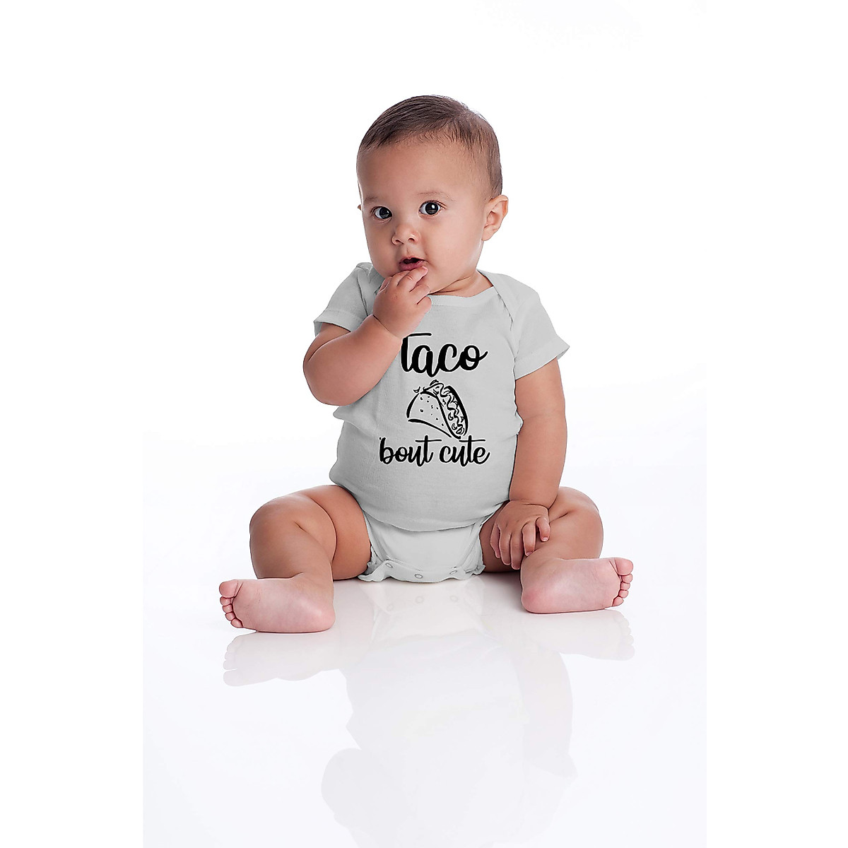 Taco Bout Cute - Funny Baby Essentials Bodysuit - Cute Newborn Outfit Boy Infant Girl Clothes (Newborn, Sports Grey)