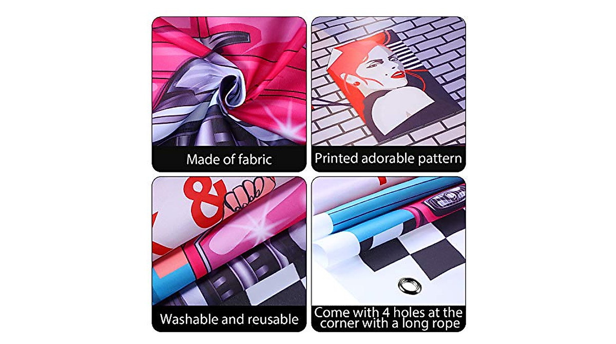 50's Theme Party Backdrop Banner | Rock and Roll Photo Props