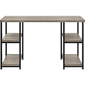 Ameriwood Home Elmwood Double Pedestal Desk, Distressed Gray Oak
