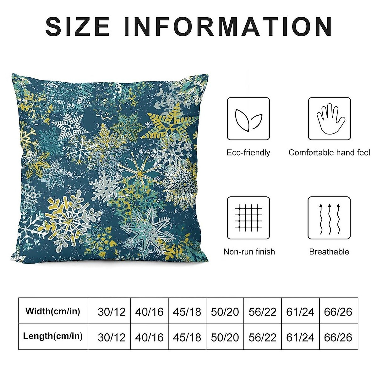 Meaudiwes Square Decorative Pillow Covers 24" X 24", Christmas Decorations Snowflakes Cushion Cover Soft Short Plush Pillowslip for Sofa Bedroom Home Decoration