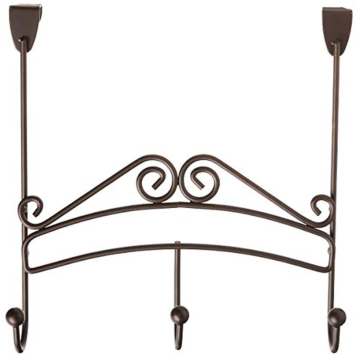 Spectrum Diversified Yorkshire Over the Door 3 Hook Rack for Hanging Entryway Kitchen and Bathroom Organization, Bronze, L x 4.50, W x 11.50, H x 11.50