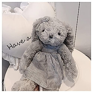 Uvvyui 11.8 Inch Easter Bunny Stuffed Animal, Cute Bunny Rabbit Plush Animal Toy with Long Ears for Kids Toddlers Girls Boys Easter Birthday Gifts (11.8 Inch, Grey)