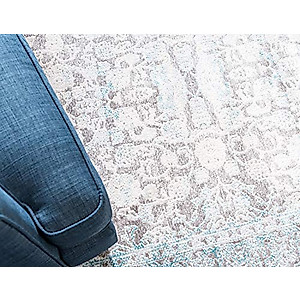 Unique Loom Traditional Classic Intricate Design with Distressed Vintage Detail, Area Rug (9' 0 x 12' 0 Rectangular, Blue/ Gray)