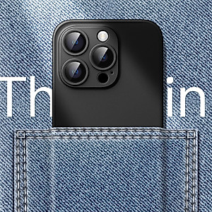 JETech Ultra Slim Case for iPhone 14 Pro Max 6.7-Inch, Camera Lens Cover Full Protection, Lightweight Matte Finish PP Hard Minimalist Case, Support Wireless Charging (Black)