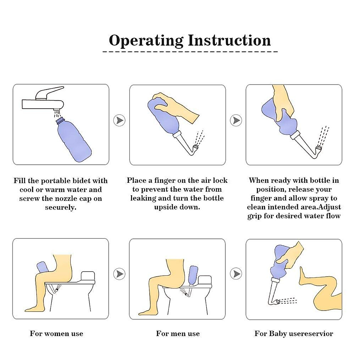 TURMZPY Portable Bidet 600ml Travel Bidet Plastic EVA Bottle Personal Hygiene Bidets Cleaning Device