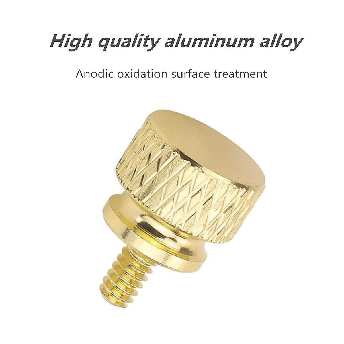 YATENG 10-pcs Anodized Aluminum Computer Case Thumbscrews (6-32 Thread) for Computer Cover/Power Supply/PCI Slots/Hard Drives DIY Personality Modification & beautification (Gold)