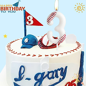 ZHIHUI Birthday Candle, Baseball Birthday Number Candles, Baseball Themed Candle Cake Topper for Boys Girls Kids Birthday Cake Topper Reunions Theme Party Supplies (Number 9)