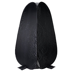 Fotodiox Collapsible Portable Indoor/Outdoor Changing Room - Black, 6'4" Tall, 3'6"x3'6" Base, Pop-up Dressing Tent