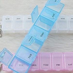 DOITOOL Home Storage Organizer 2pcs Weekly Pill Holder Rotated 7 Slot Vitamin Medicine Box Case Organizer Container (White)