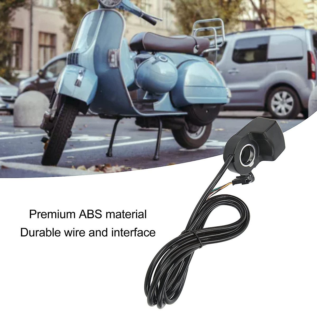 E Bike Thumb Throttle, 36V/48V Thumb Accelerator Battery Display Speed Control Assembly with 65in Cable for 22mm 7/8inch Electric Bike Scooters Handlebars(48V)