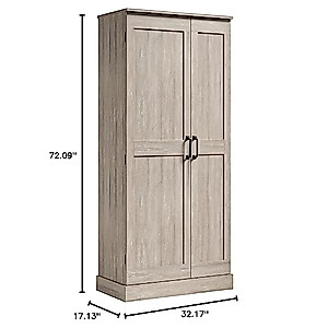 Sauder Miscellaneous Storage Cabinet, L: 32.17" x W: 17.13" x H: 72.09", Spring Maple Finish
