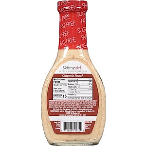 Skinnygirl Fat-Free Salad Dressing, Sugar-Free Chipotle Ranch, 8 Ounce