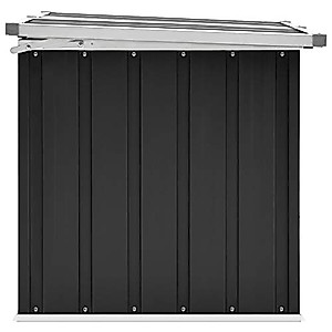 YEZIYIYFOB 148.6 gal Outdoor Garden Storage Deck Box Metal Steel Patio Storage Chest Container Storage Organizer Cabinet for Patio, Lawn, Backyard, Outdoor Anthracite + 50.8"x26.4"x25.6"