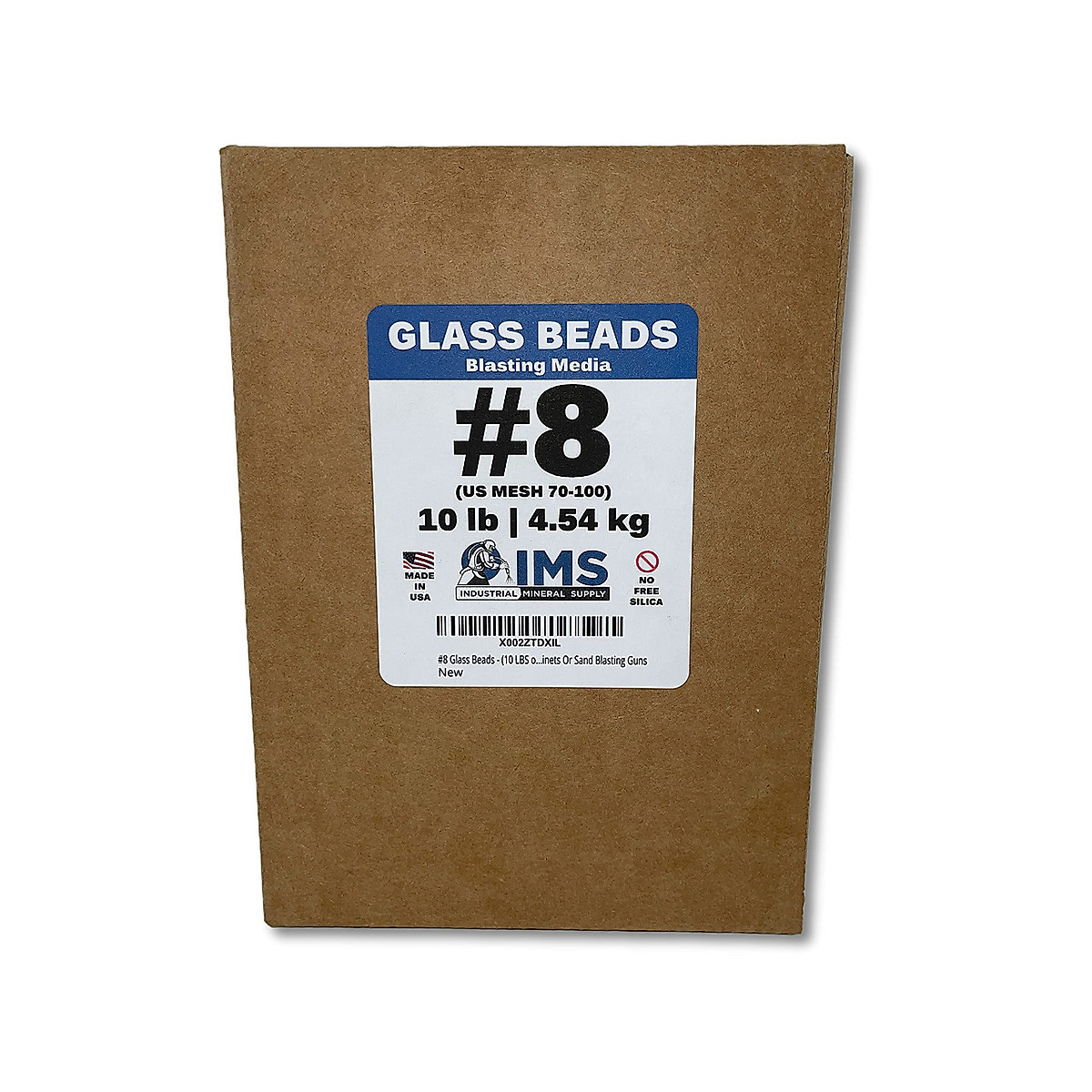 #8 Glass Beads - (10 LBS or 4.54 kg) - Blasting Abrasive Media (Medium) - 70-100 US Mesh for Blast Cabinets or Sand Blasting Guns