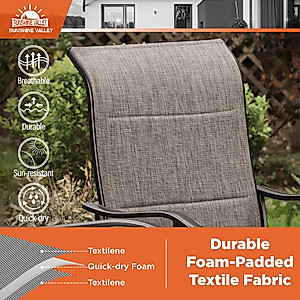 SUNSHINE VALLEY Outdoor Dining Chairs for 2,Swivel Patio Dining Chairs Garden Backyard Lawn Yard Furniture, Steel Frame with Textilene Fabric Rocking Chair.