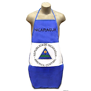Nicaragua Flag Kitchen & BBQ Set w/ Apron, Oven-mitt & Pot-holder Nicaraguan