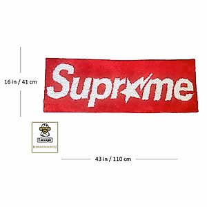 Luxape Supremed Rug - Hypebeast Room Decor - Handmade & Premium- 43 * 16in (110cm) - Suprme Rug - Designer Rugs - Aesthetic Room Decor Rug