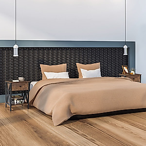 SUPER DEAL Nightstand Set of 2, Modern End Table with Drawer Industrial Metal Frame Bedside Tables for Bedroom Living Room Apartment Small Spaces, Antique brown