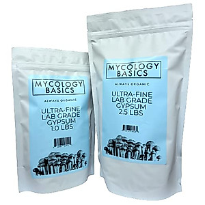 Ultra-Fine Food Grade Gypsum for Mushroom Substrates, Brewing, Tofu - No Additives, 97% Calcium Sulfate 22.5% Calcium (Ca) 18% Sulfur (S) - Packaged in HEPA Enclosure