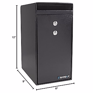 Barska AX13558 Dual Key Depository Safe 0.27 Cu Ft with Drop Slot and Quick Release Bolt, Black
