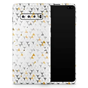 DesignSkinz Karamfila Yellow & Gray Floral V3 Protective Vinyl Decal Wrap Skin Cover Compatible with The Samsung Galaxy S20 (Screen Trim & Back Glass Skin)