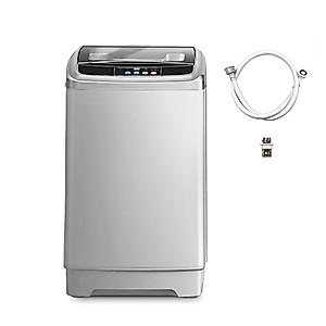 Tymyp Apartment Washing Machine, Automatic Compact Washing Machine Suitable for Household Use, Portable Washer with 24 Hours Washing Appointment, LED Display, Transparent Gray