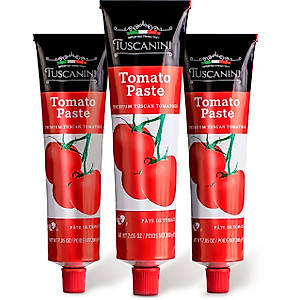 Tuscanini Premium Double Concentrated Tomato Paste Tube, 7.5oz (3 Pack) Made with Premium Italian Tomatoes