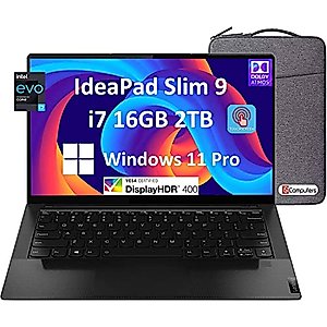 Lenovo IdeaPad Slim 9 9i Pro 14ITL5 14" 4K UHD Touchscreen (Intel 4-Core i7-1195G7, 16GB RAM, 2TB PCIe SSD) Business Laptop, Backlit, Fingerprint, 2 x Thunderbolt 4, IR-Webcam, Windows 11 Pro