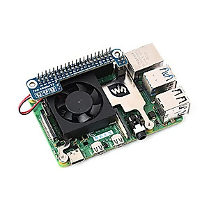 Waveshare Low-Profile CPU Cooling Fan for Raspberry Pi 4B/3B+/3B with Aluminum Alloy Bracket Include GPIO Adapter